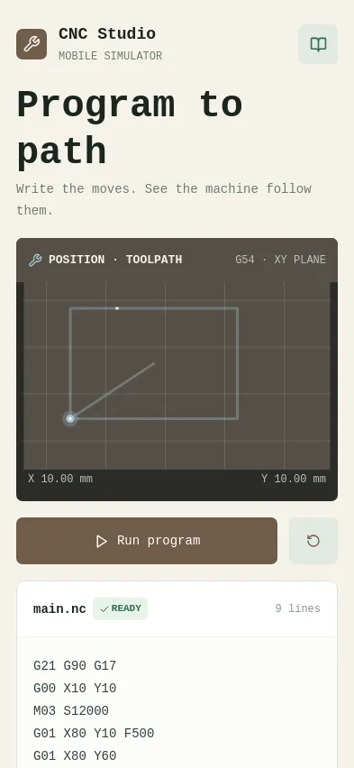 CNC Simulator Mobile