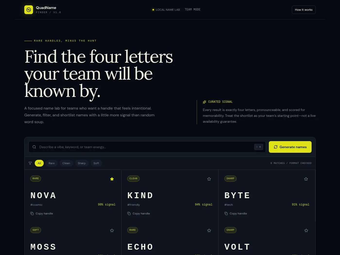 QuadName Finder