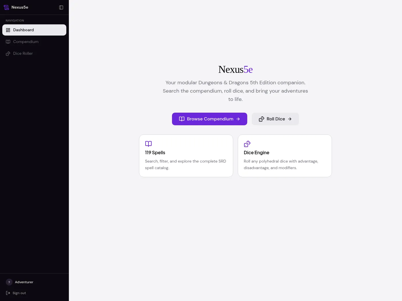 Nexus5e Modular D&D Resource