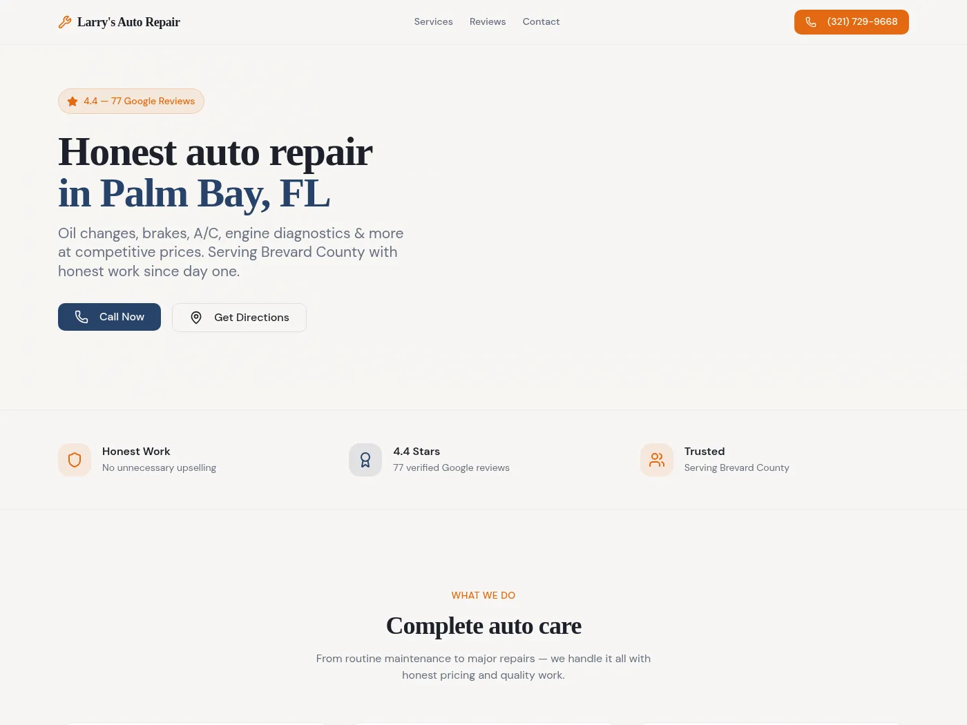 Larry's Auto Repair Web
