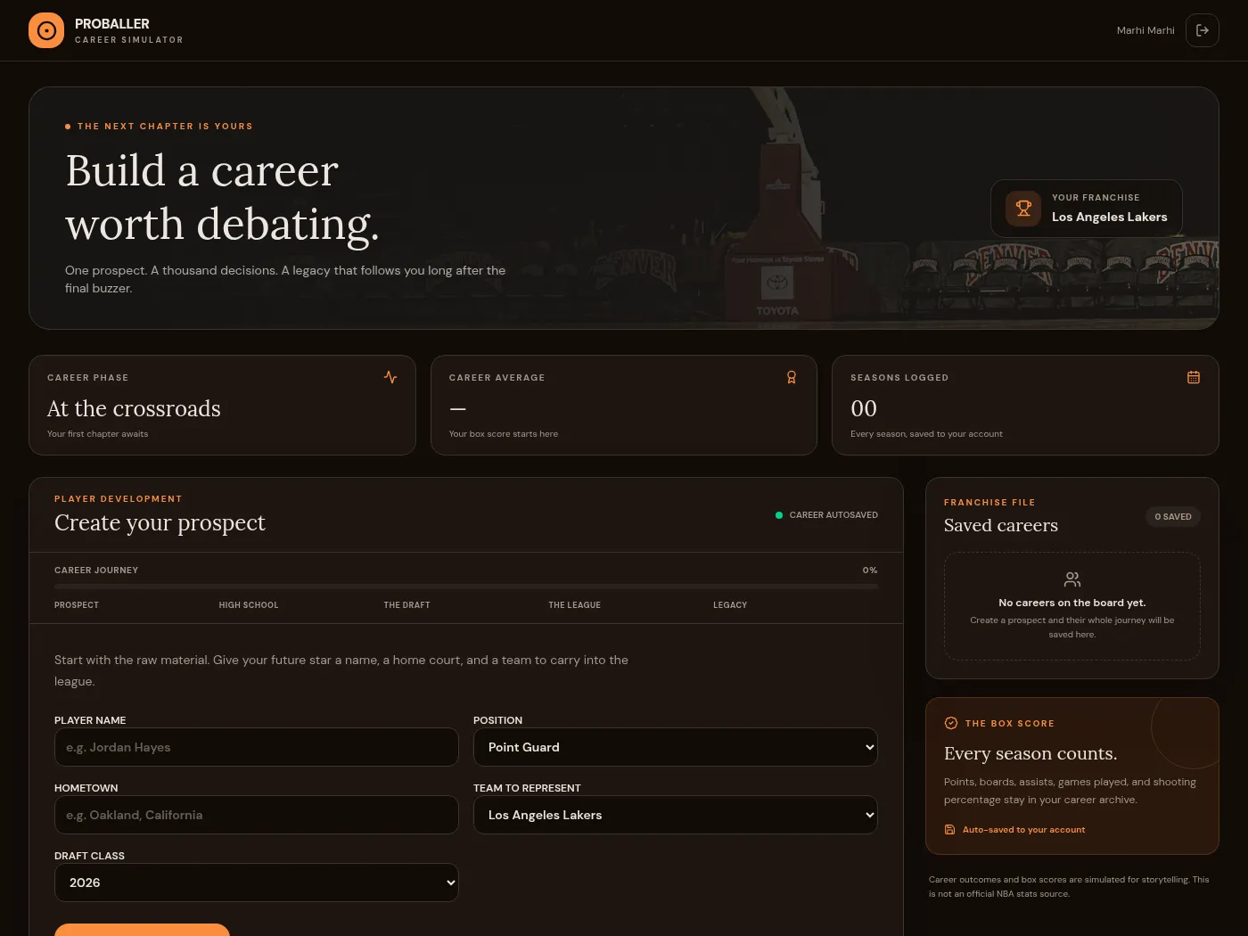ProBaller Career Sim