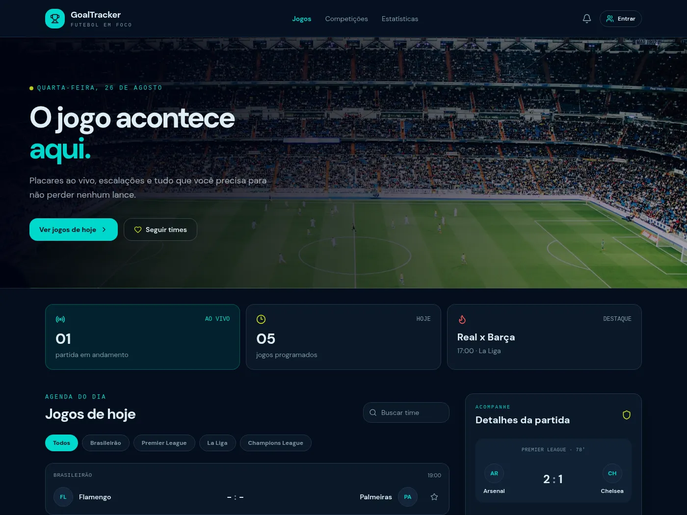 GoalTracker Futebol