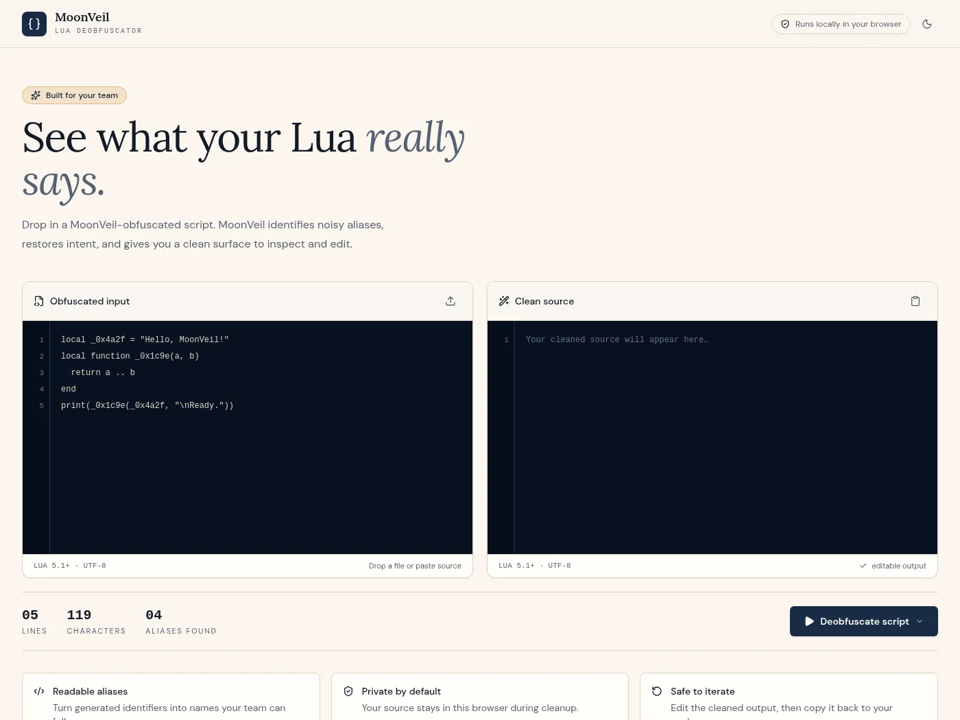 MoonVeil Lua Deobfuscator