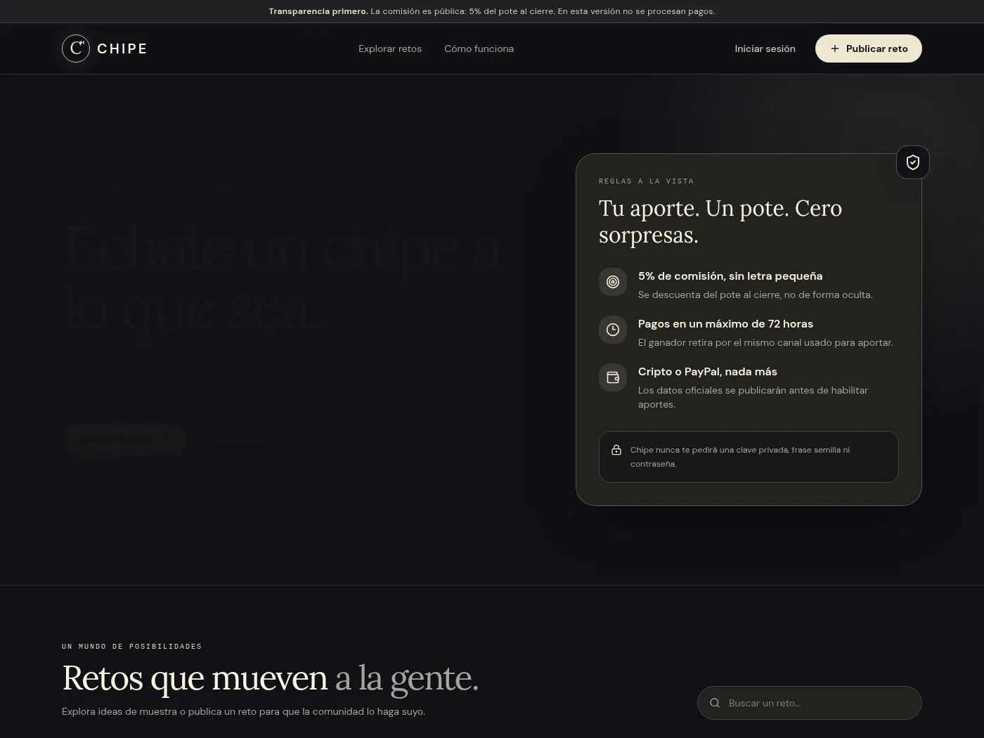 Chipe Challenge Platform