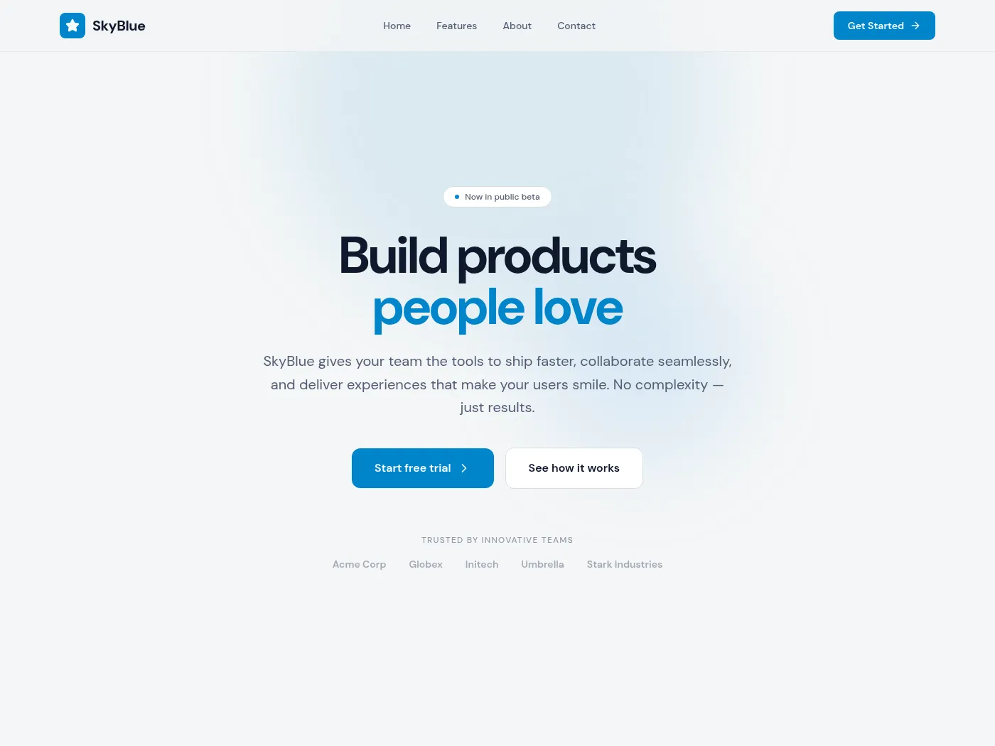 SkyBlue Home Page