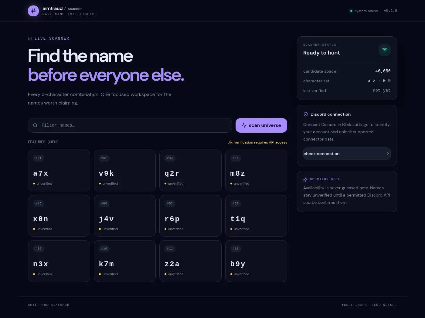 Discord Name Scanner