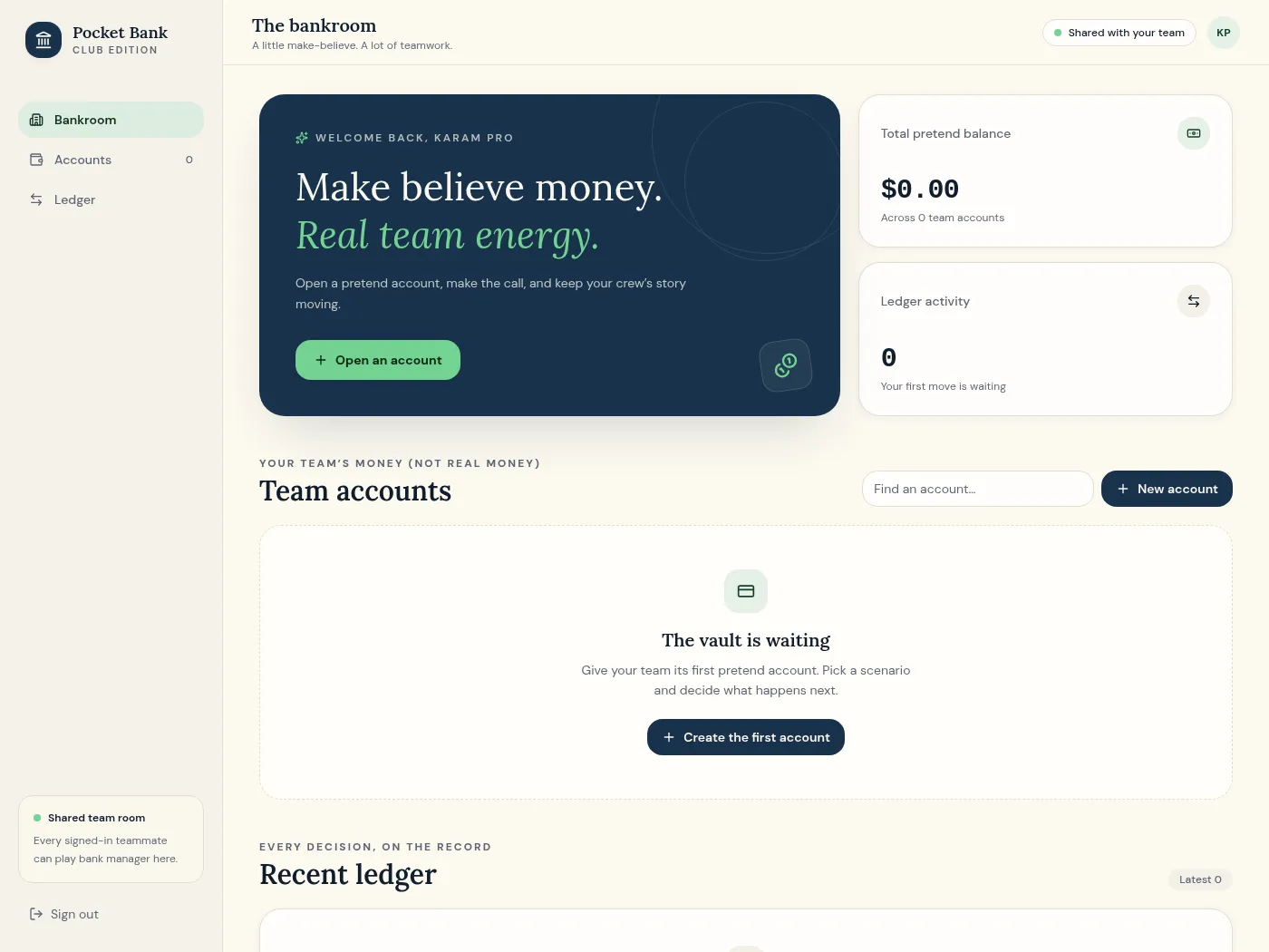 LARP Bank Simulator