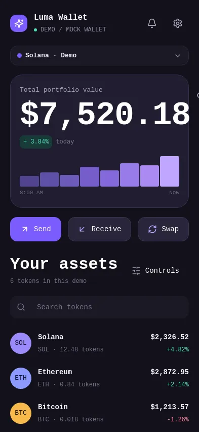 PhantomX Demo Wallet