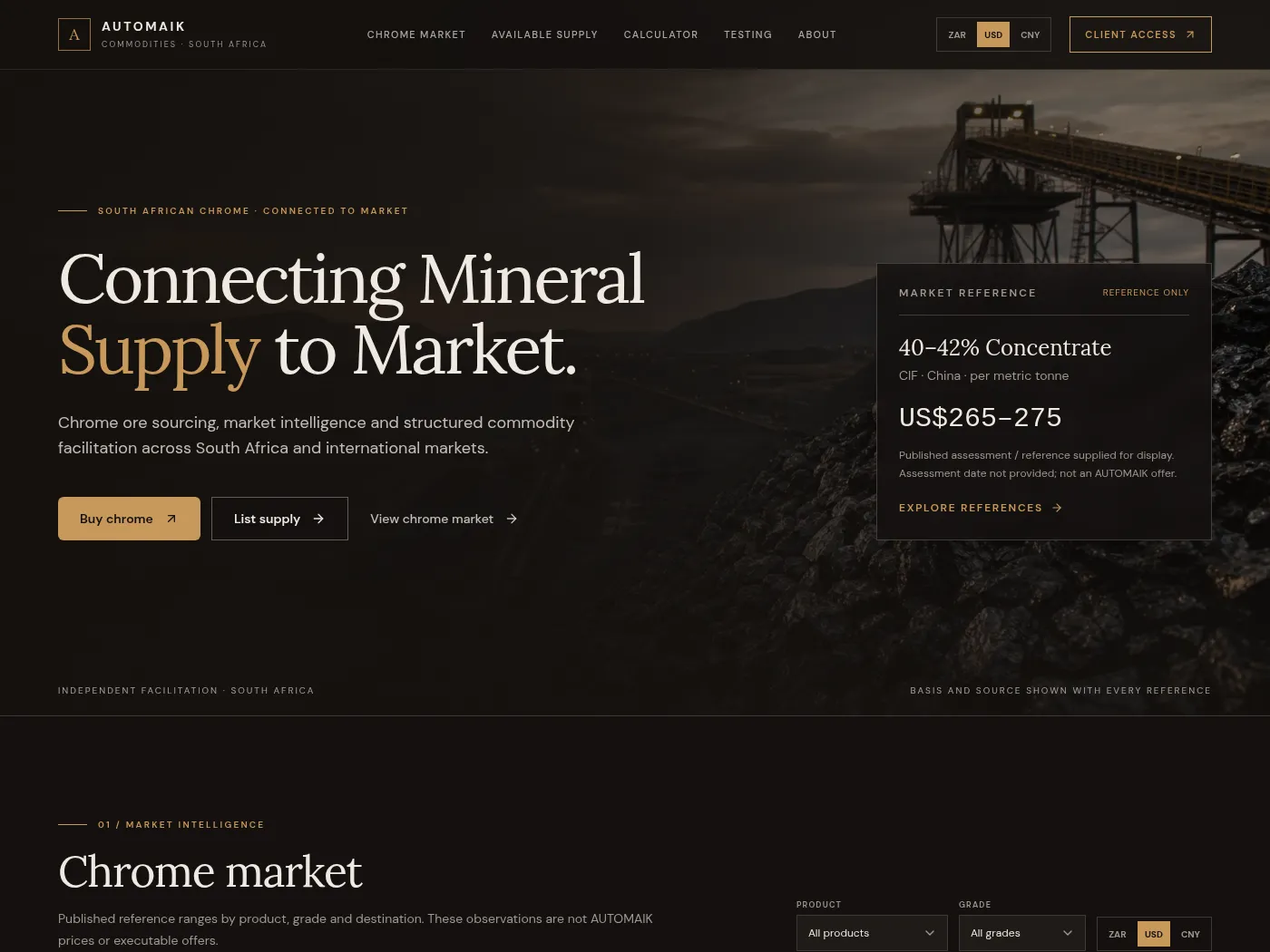 AUTOMAIK Commodities Platform