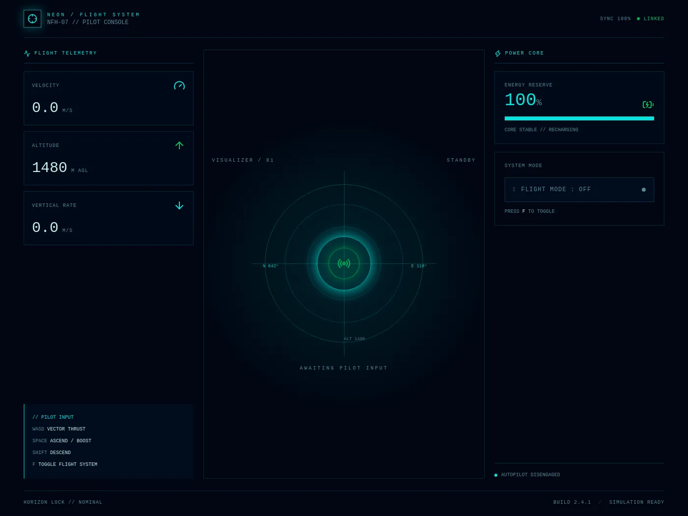 Neon Flight HUD