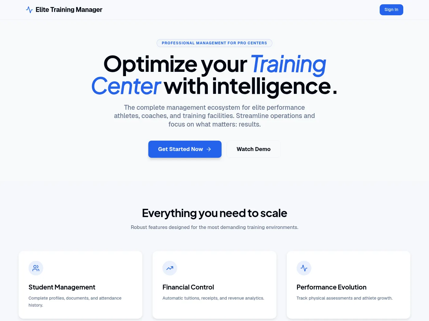 Elite Training Manager