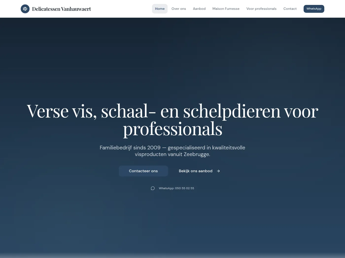 Vanhauwaert Visgroothandel Website