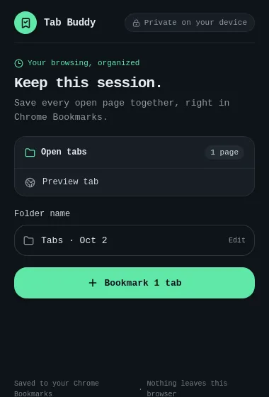 Tab Bookmark Buddy