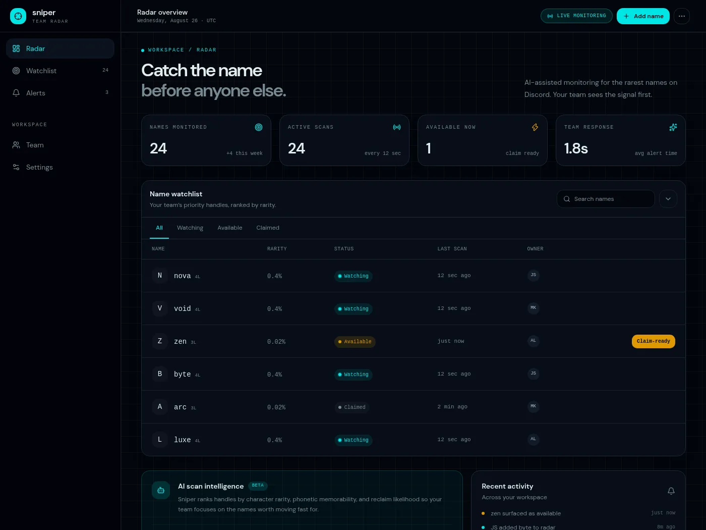 Discord Name Sniper