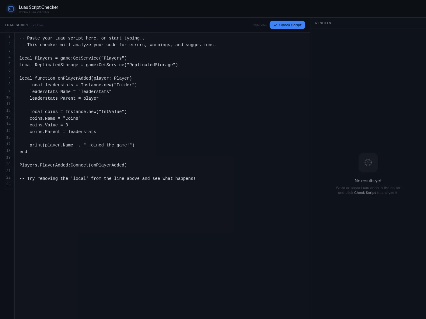 Luau Script Checker