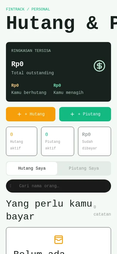 FinTrack Personal Debts