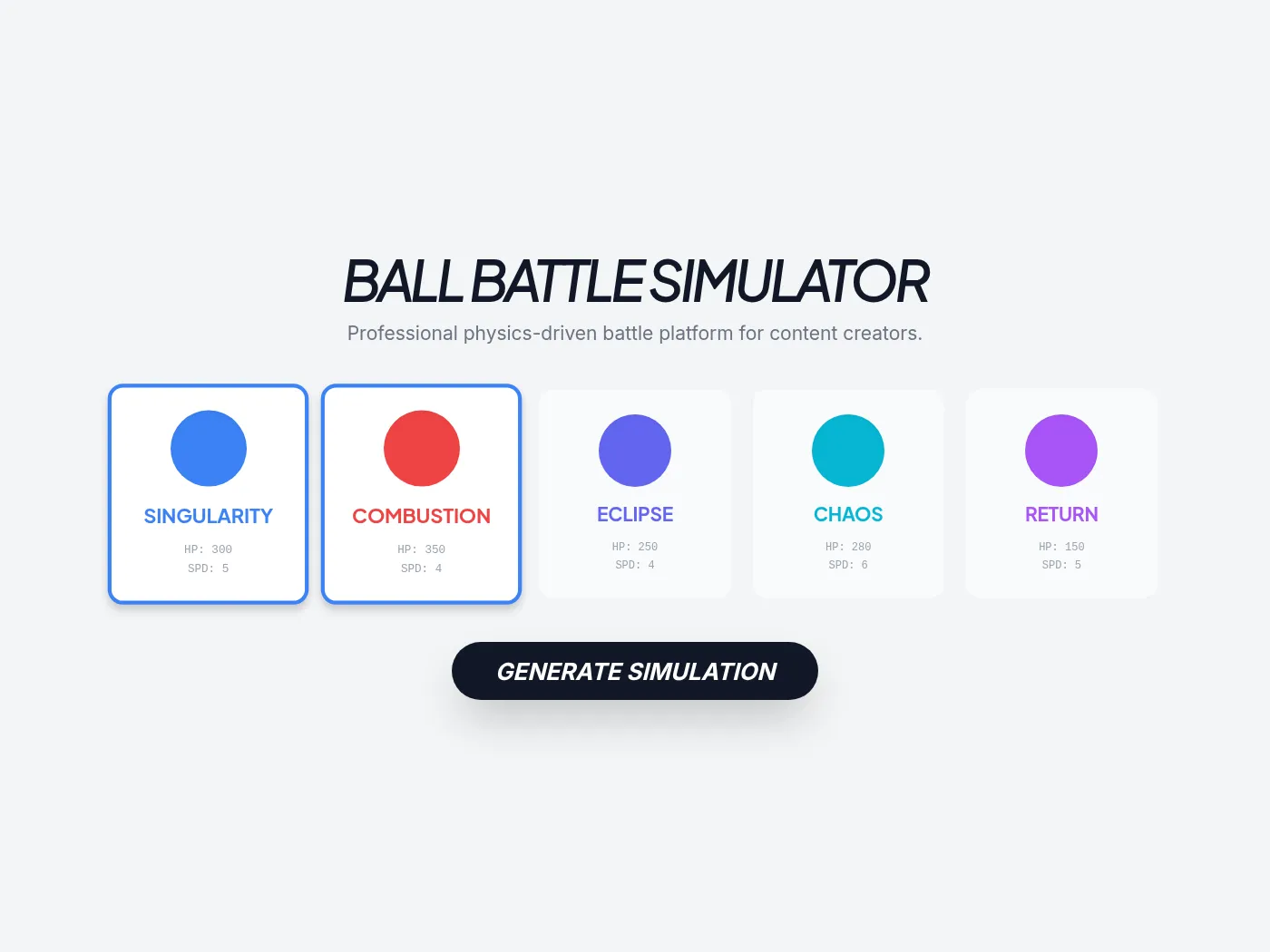 Ball Battle Simulator