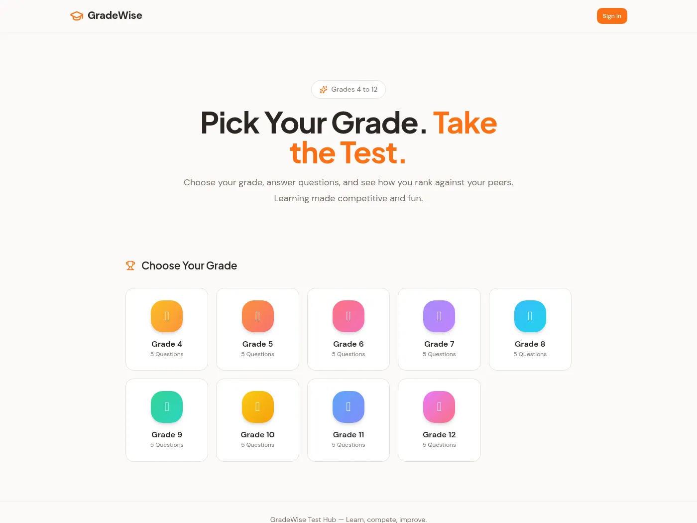 GradeWise Test Hub
