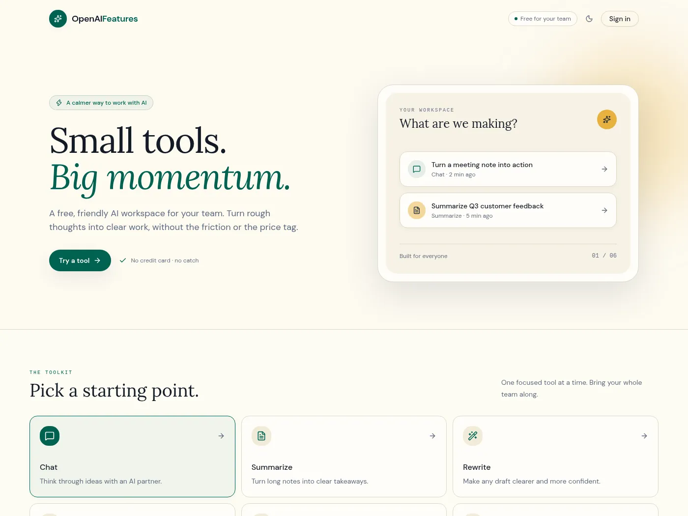 OpenAIFeatures Web