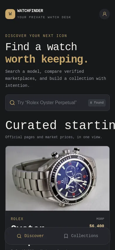 WatchFinder Workspace
