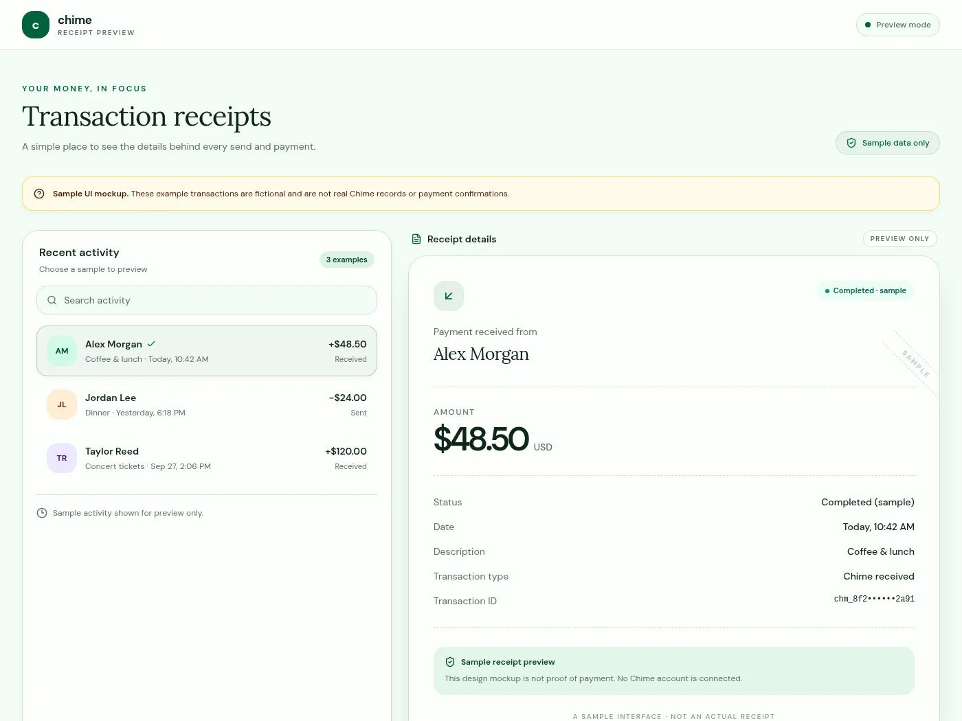 Chime Receipt Fetcher