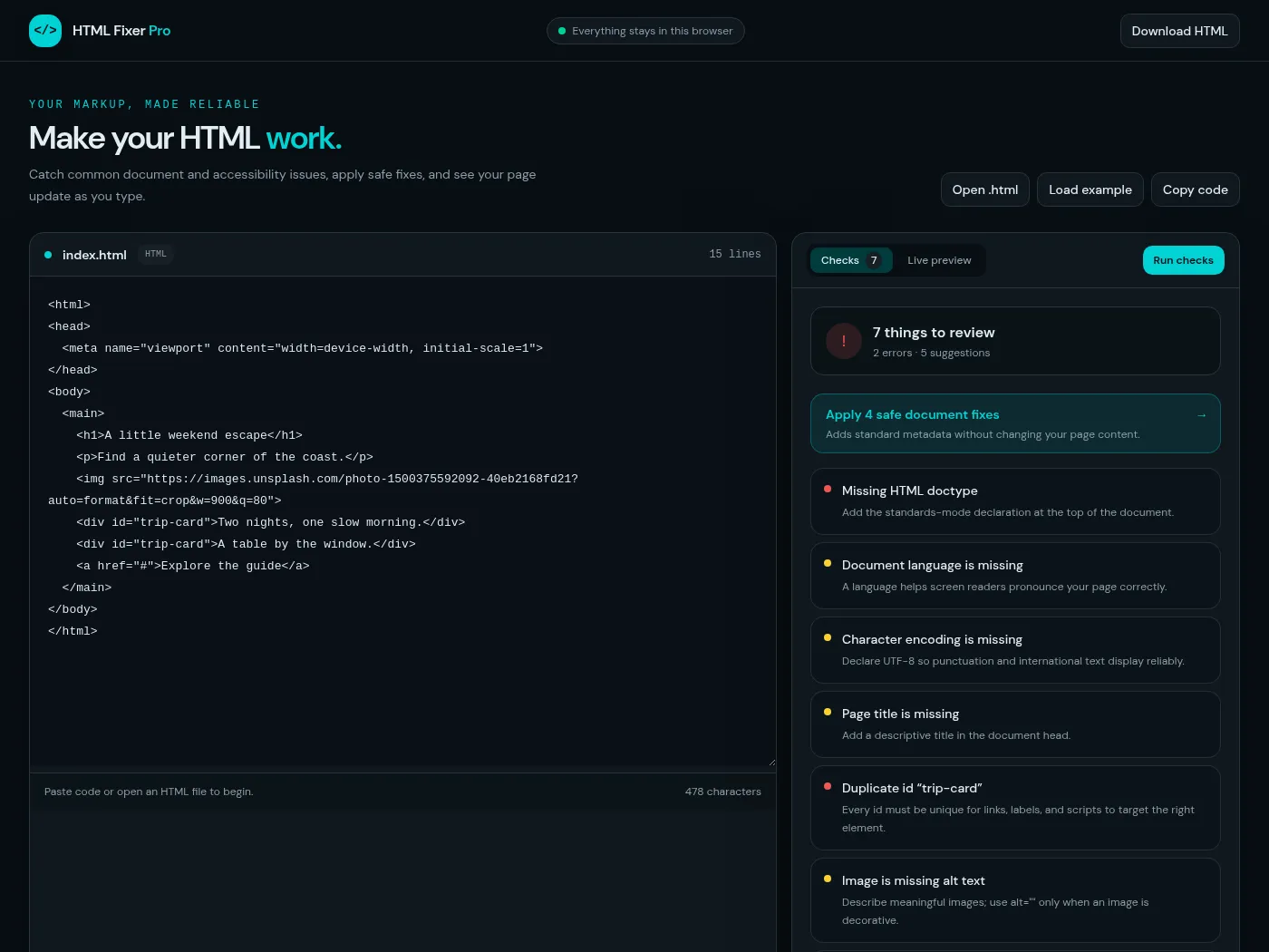 HTML Fixer Pro
