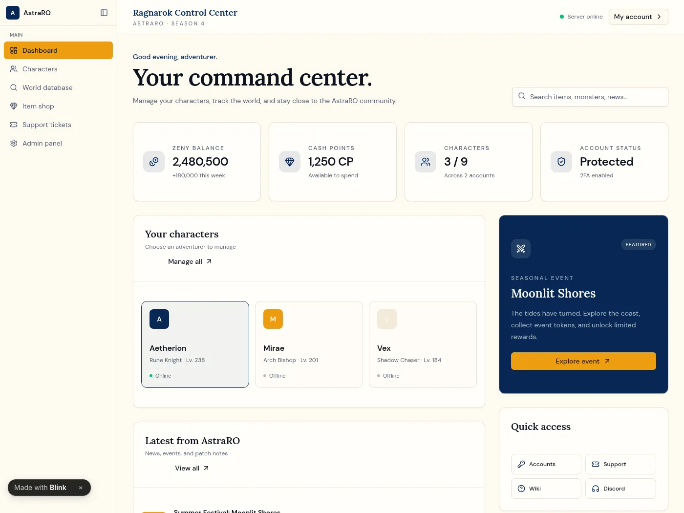 Ragnarok Control Center
