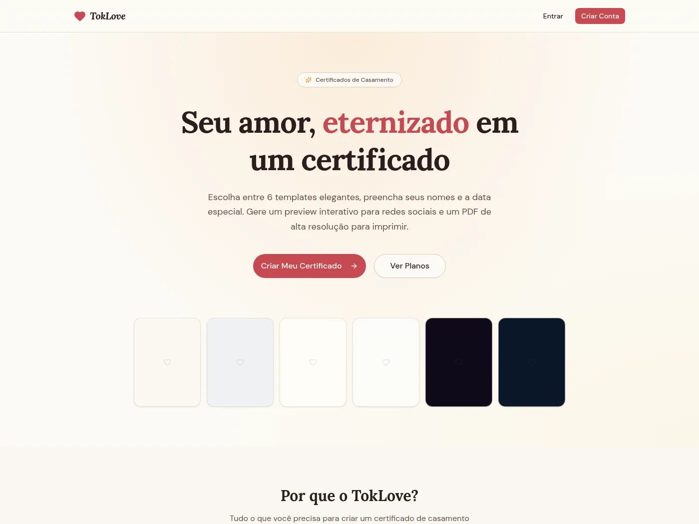 TokLove Certificate SaaS