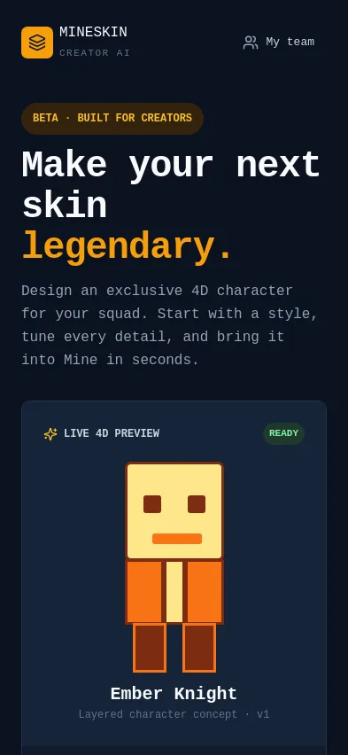 MineSkin Creator AI