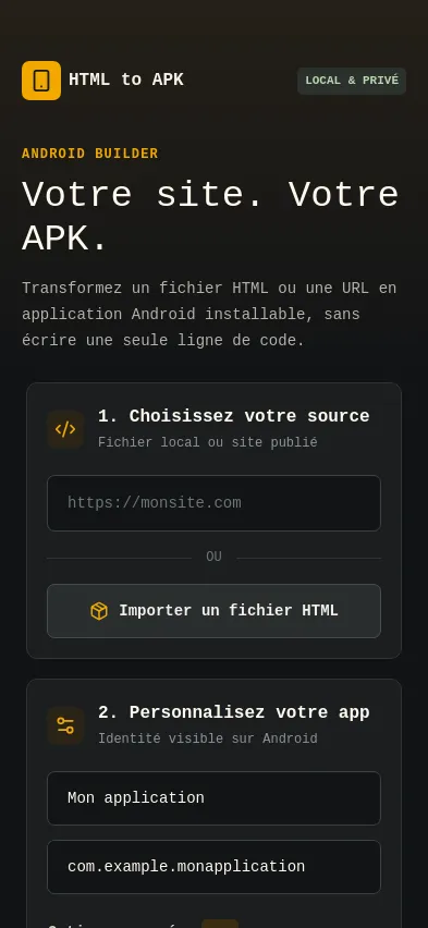 HTML to APK Builder