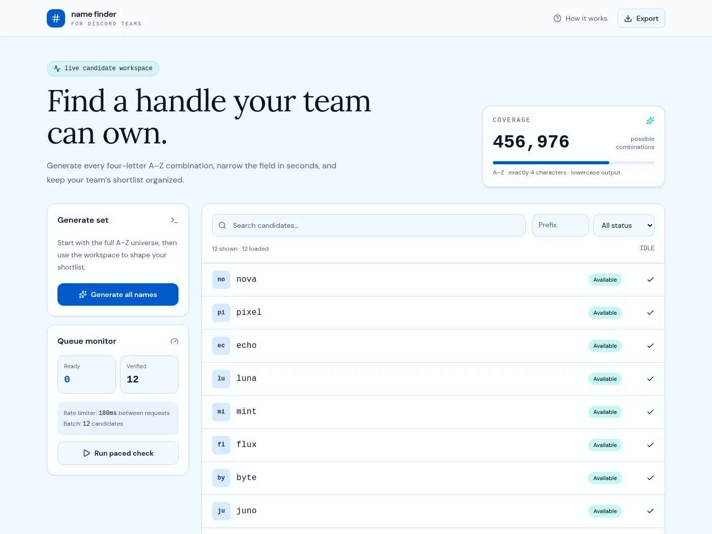 Discord Name Finder