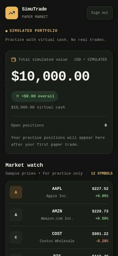 SimuTrade Mobile