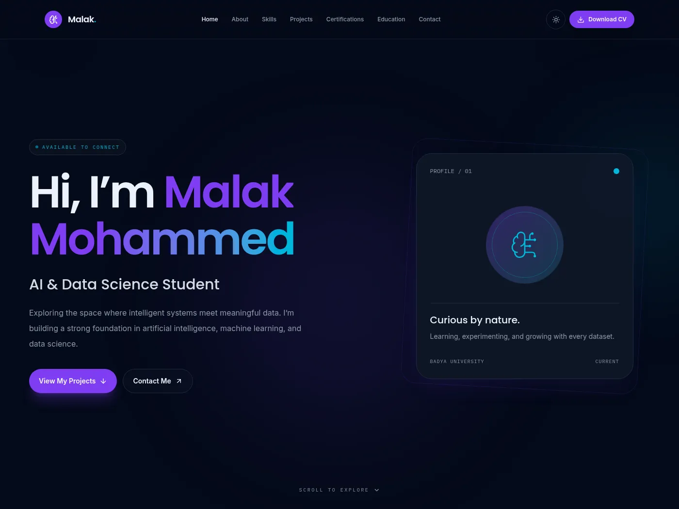 Malak AI Portfolio