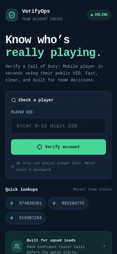 CODM Account Verifier