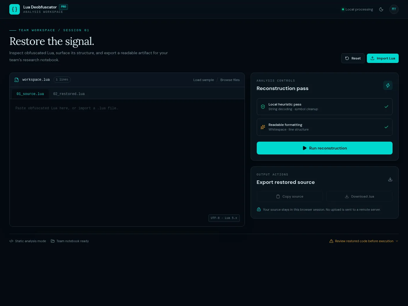 Lua Deobfuscator Pro