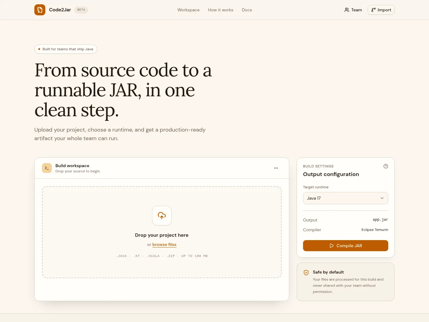Code2Jar Web App