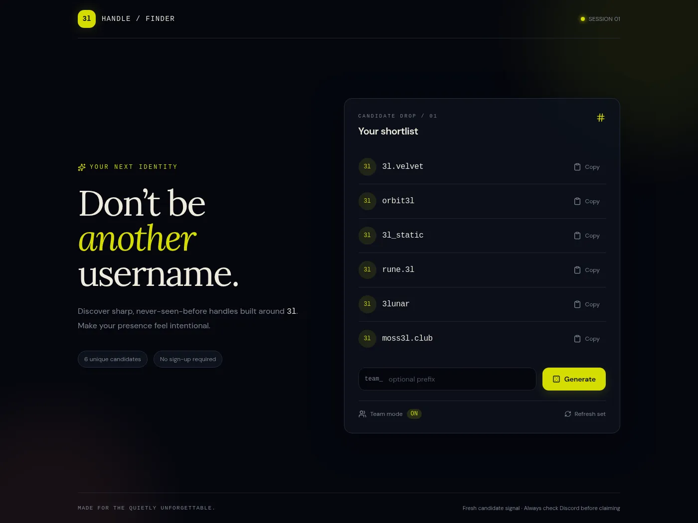Unique Discord Handle Finder