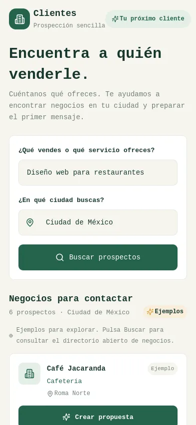 ClienteFinder Móvil
