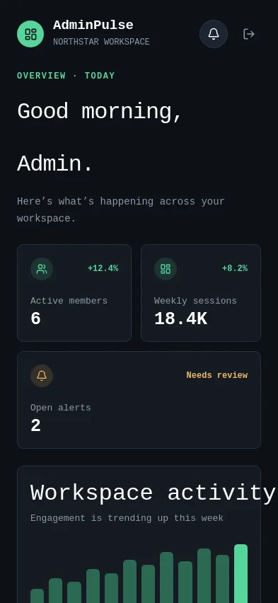 AdminPulse Mobile Panel
