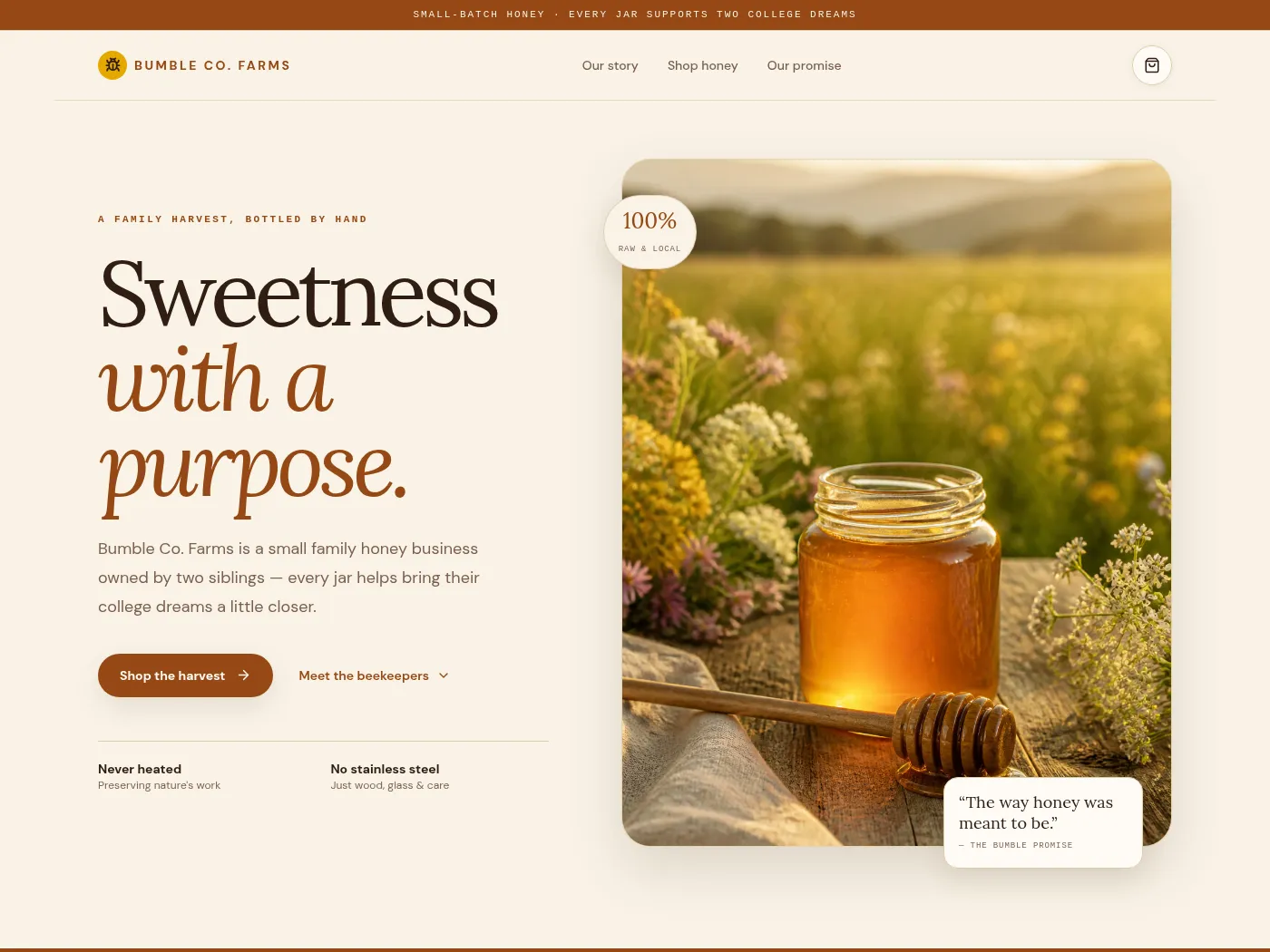 Bumble Co. Honey Site