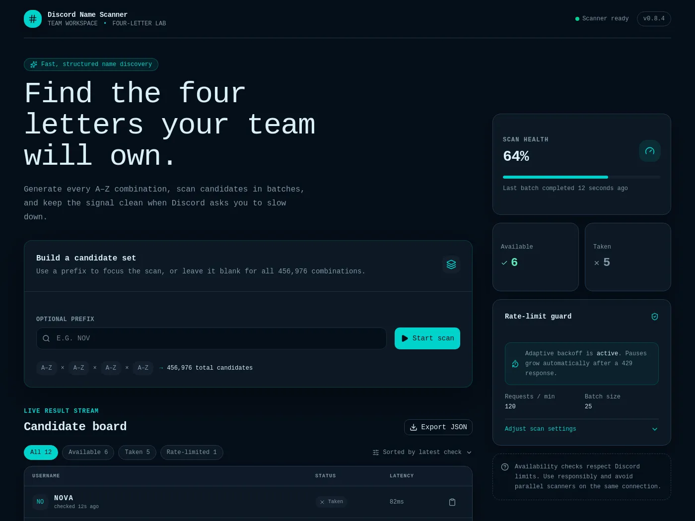 Discord Name Scanner