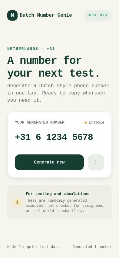 Dutch Number Genie