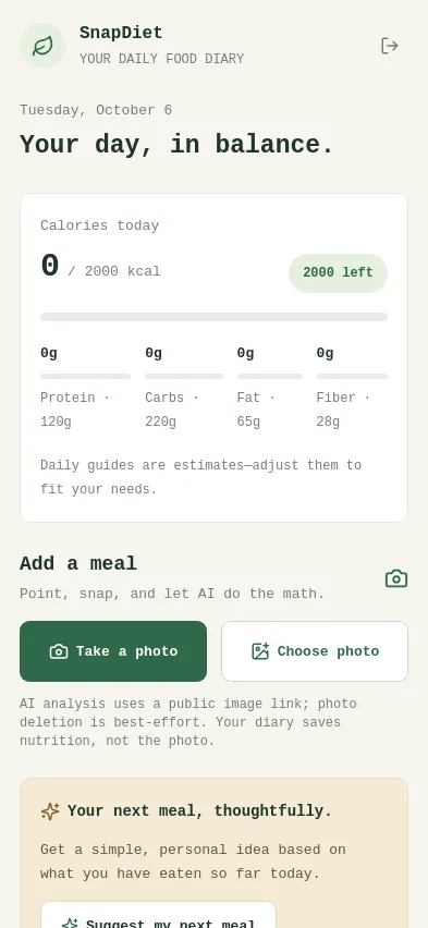 SnapDiet AI Tracker