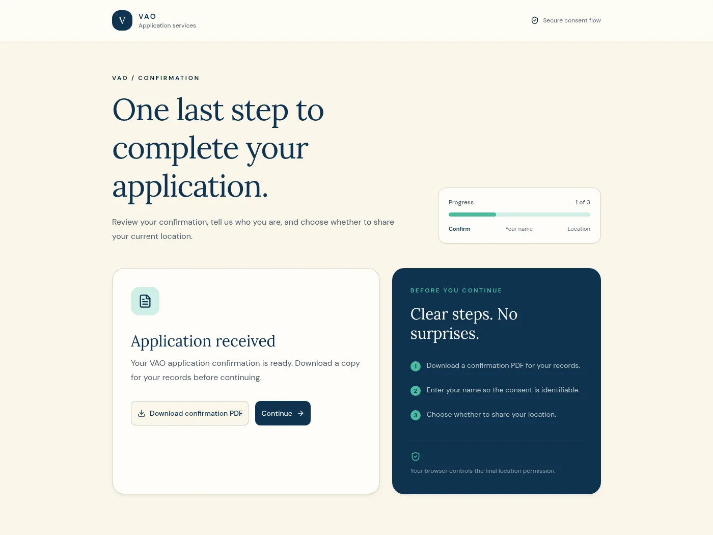 VAO Application Flow
