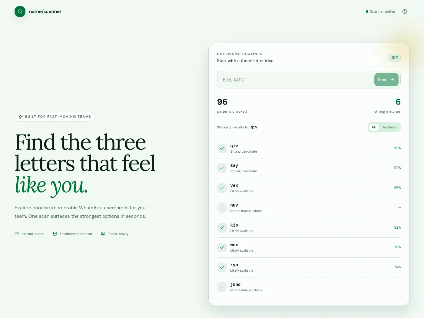 WhatsApp Name Scanner