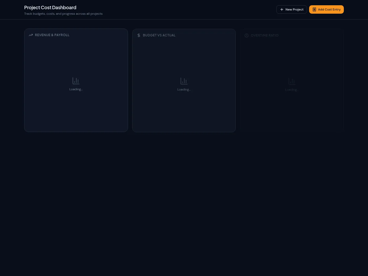 Project Cost Dashboard
