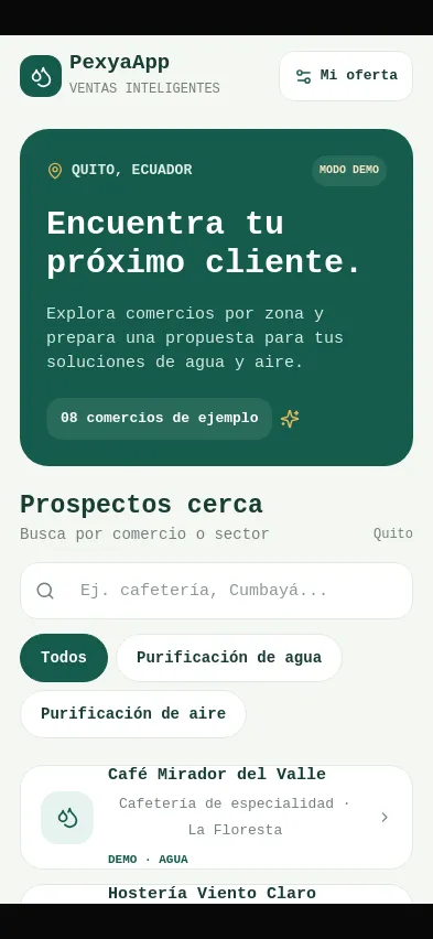 PexyaApp Purificador Sales