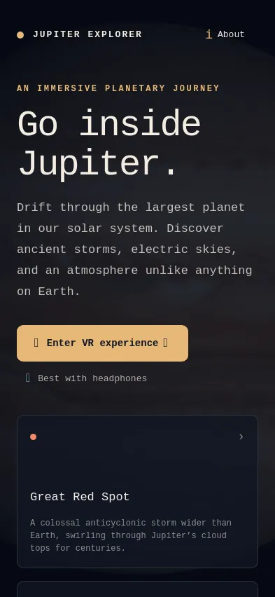 Jupiter VR Explorer