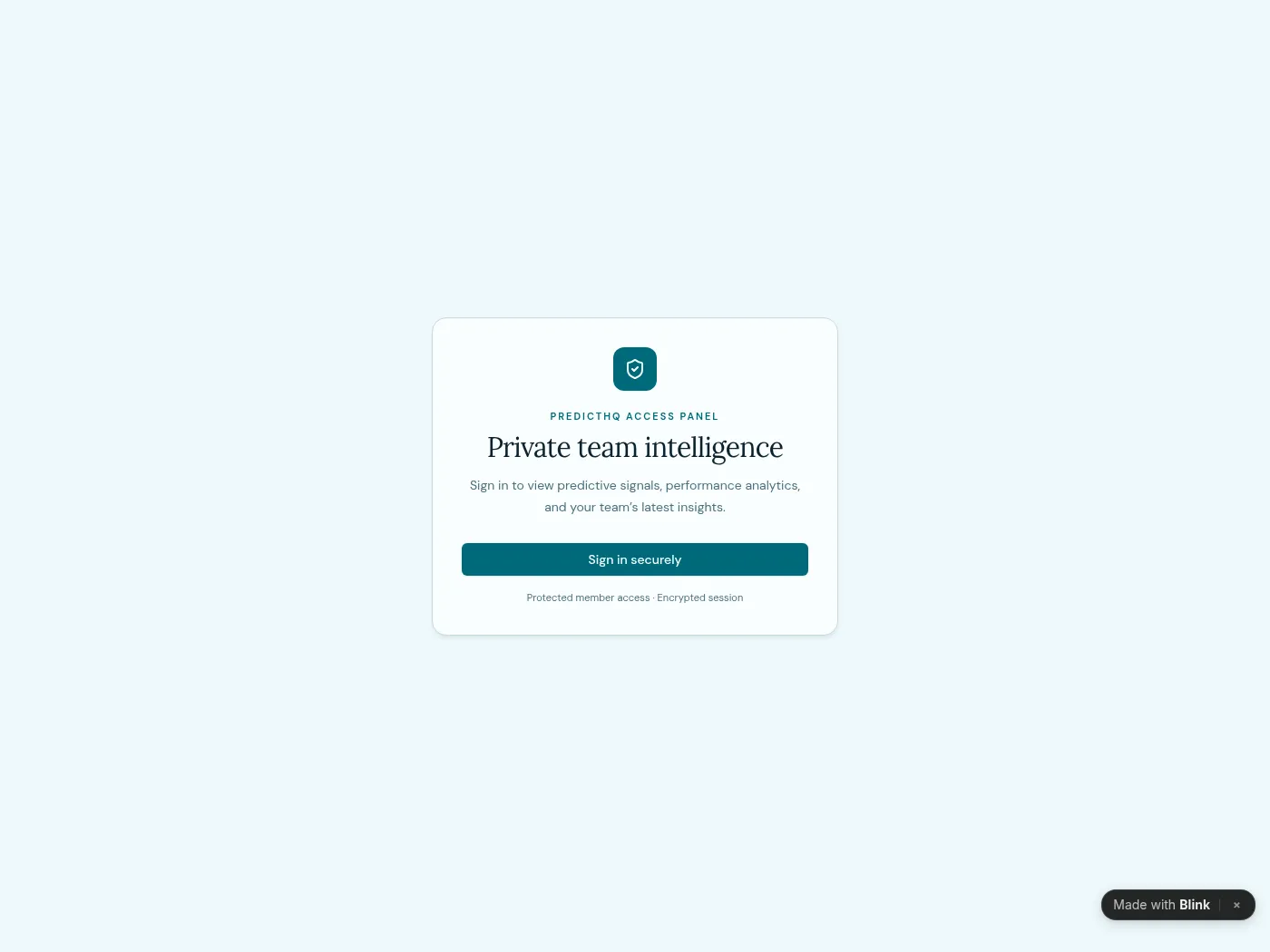 PredictHQ Access Panel