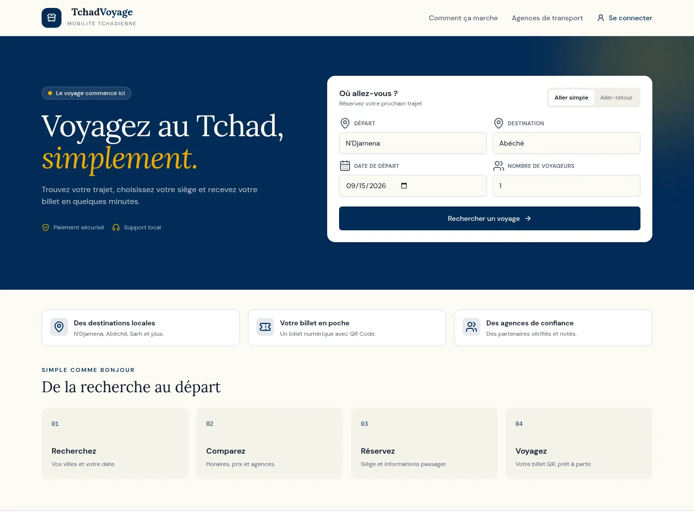 TchadVoyage Billet Online